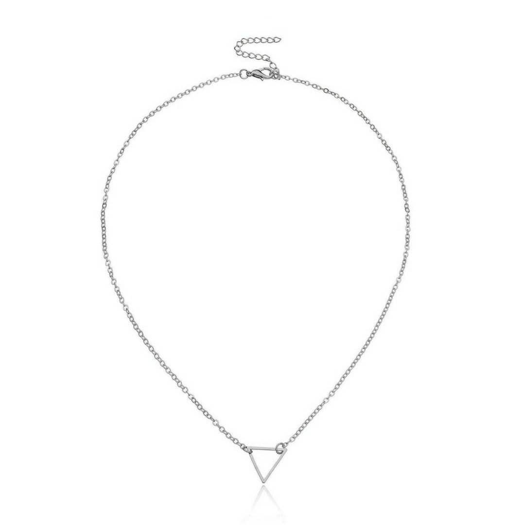 Single Triangle Statement Layered Chain Necklace – Fahrya